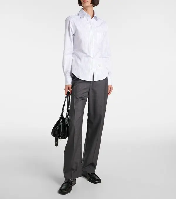 Thom Browne Pinstripe Cotton Poplin Shirt