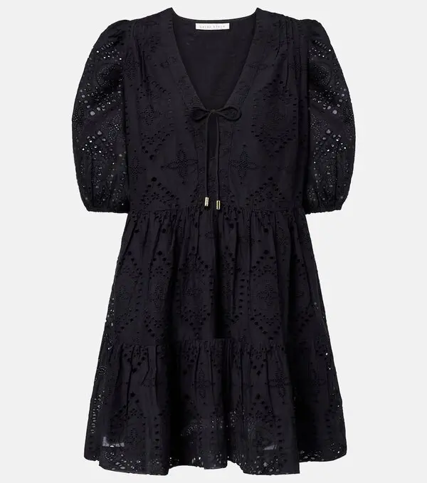 Heidi Klein Saint-tropez Broderie Anglaise Minidress - Black