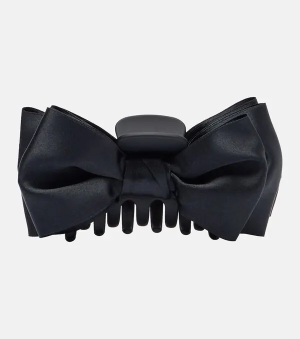 JENNIFER BEHR Agatha Satin Ribbon Hair Clip - Black