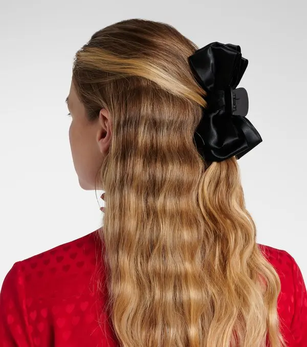 JENNIFER BEHR Agatha Satin Ribbon Hair Clip - Black