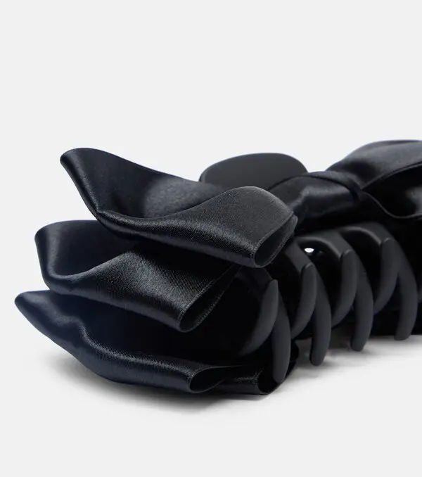 JENNIFER BEHR Agatha Satin Ribbon Hair Clip - Black