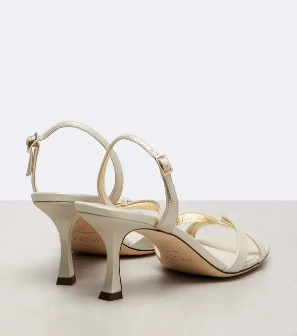 JIMMY CHOO Elsy 70 Metallic Leather Sandals - Gold