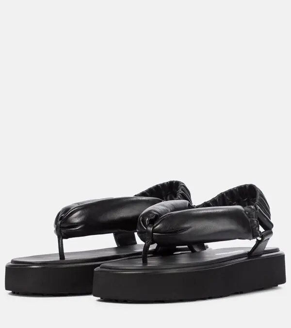 Miu Miu Leather Thong Sandals