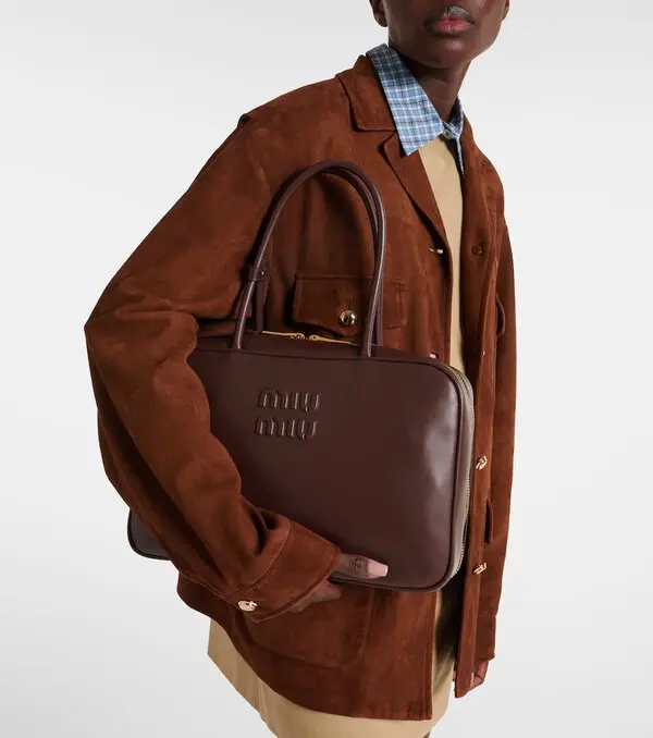 Miu Miu Beau Large Leather Tote Bag