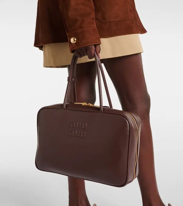 Miu Miu Beau Large Leather Tote Bag