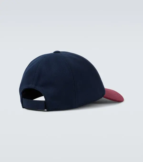 Miu Miu Logo Cotton Drill Baseball Cap - Blue