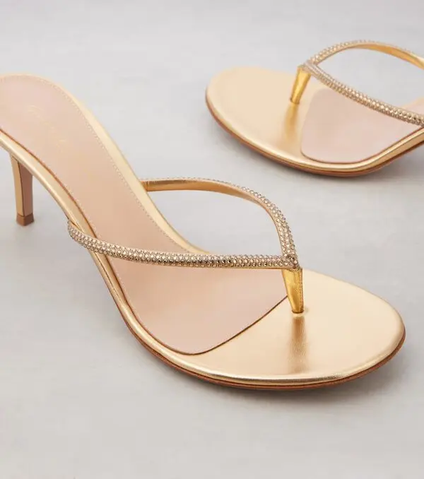 GIANVITO ROSSI India 70 Leather Thong Sandals
