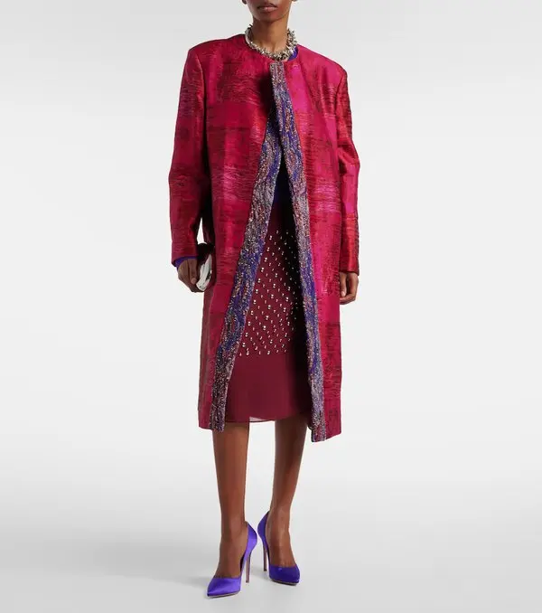 GIANVITO ROSSI 105 Satin Crêpe Pumps - Purple