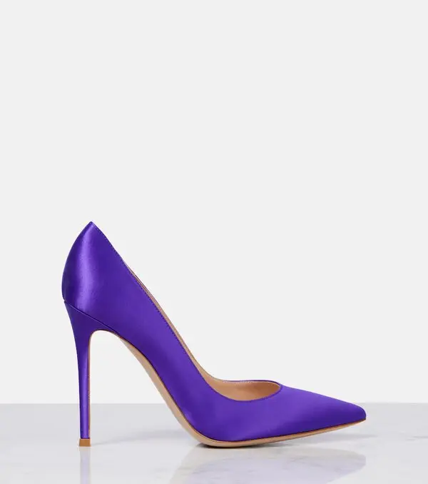 GIANVITO ROSSI 105 Satin Crêpe Pumps - Purple