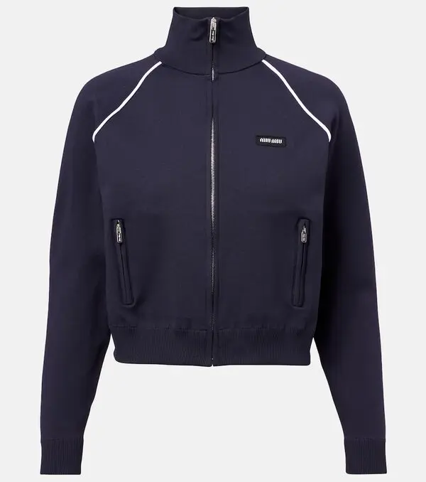 Miu Miu Logo Zip-up Sweatshirt