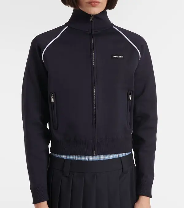 Miu Miu Logo Zip-up Sweatshirt