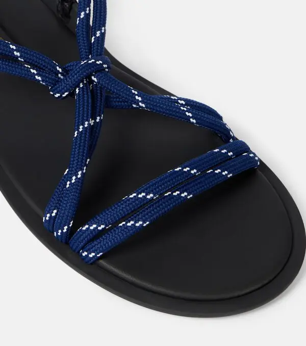 Miu Miu Rivière Leather-trimmed Sandals - Blue