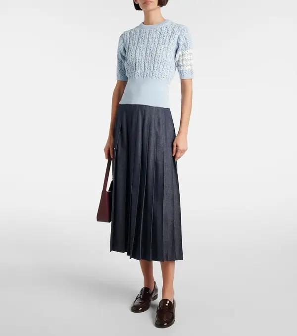 Thom Browne 4-bar Pointelle Cotton Top
