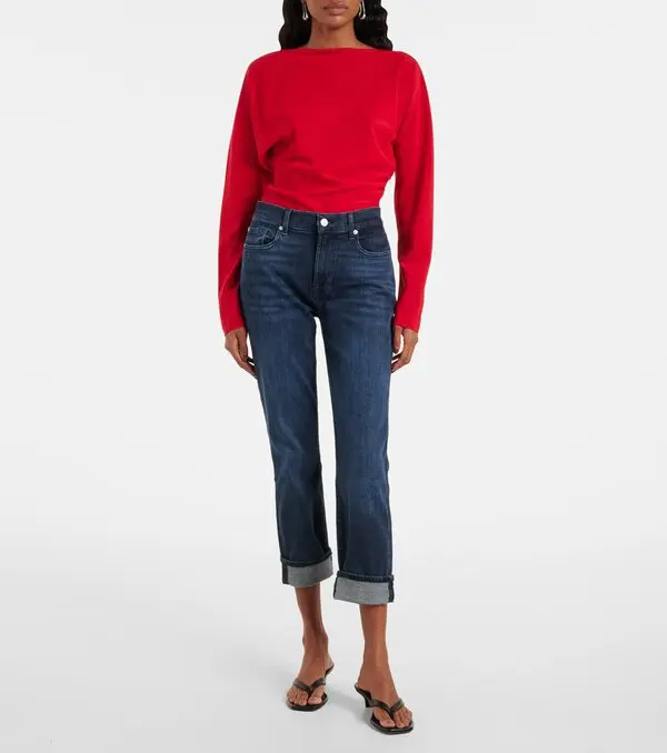 7 For All Mankind Relaxed Skinny Cropped Jeans