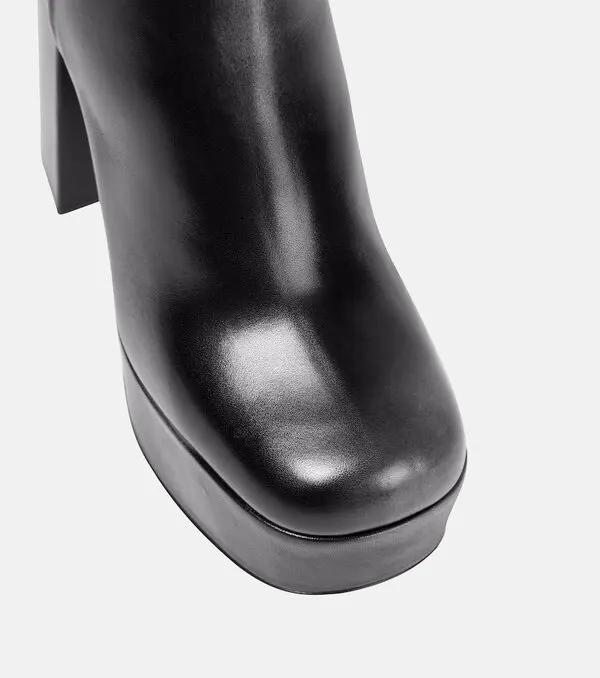 Miu Miu Platform Leather Ankle Boots
