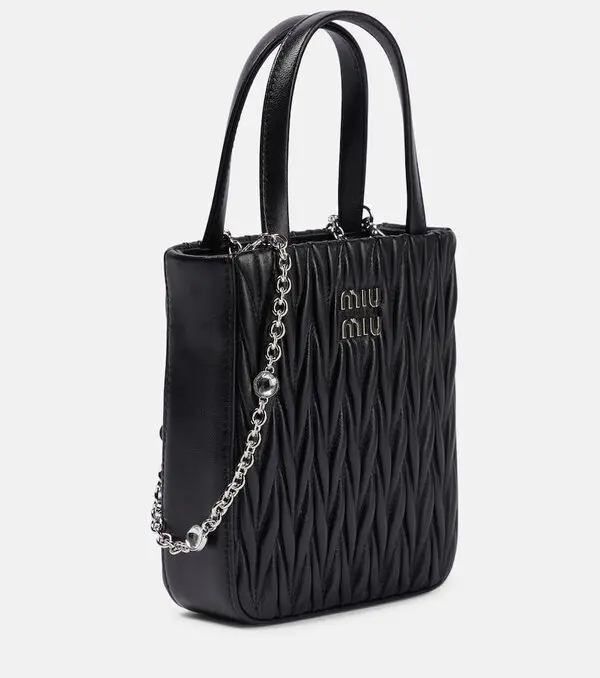Miu Miu Matelassé Leather Tote Bag