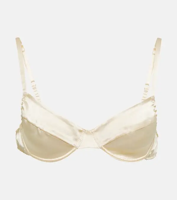 Miu Miu Underwired Satin Bra - White