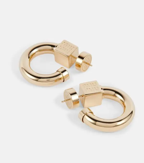 Miu Miu Logo Hoop Earrings