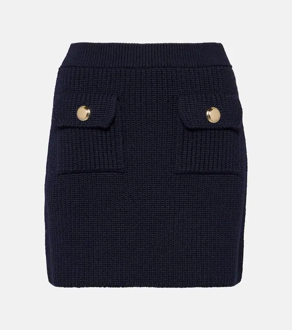 Miu Miu Ribbed-knit Wool Miniskirt