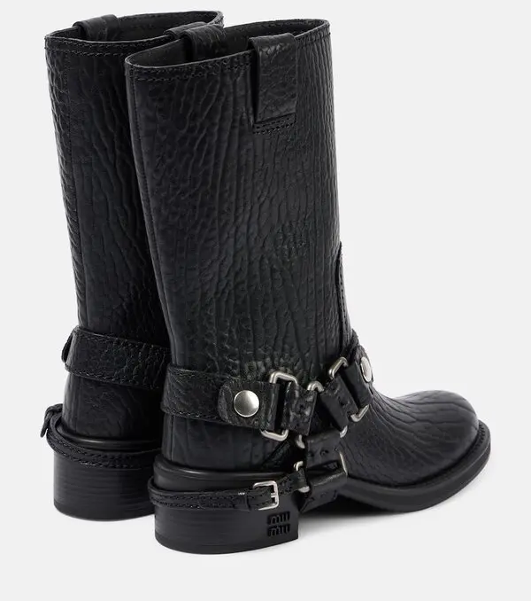 Miu Miu Leather Biker Boots