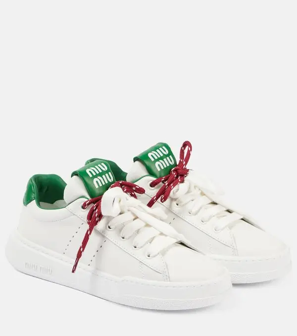 Miu Miu Leather Sneakers - White