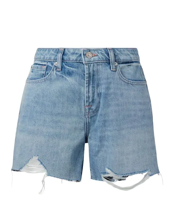 7 For All Mankind Monroe Distressed Denim Shorts