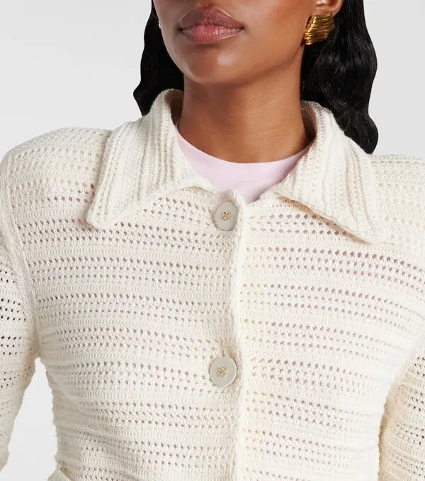 Dorothee Schumacher Pointelle Cotton-blend Cardigan - White