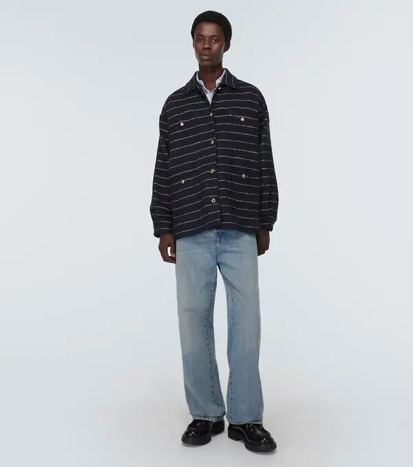 Miu Miu Striped Wool-blend Bouclé Jacket