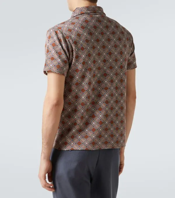 Miu Miu Jacquard Silk Piqué Polo Shirt