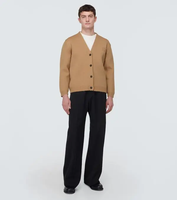 Miu Miu Logo Wool-blend Cardigan