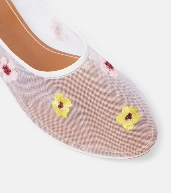 Staud Alba Floral Mesh Ballet Flats