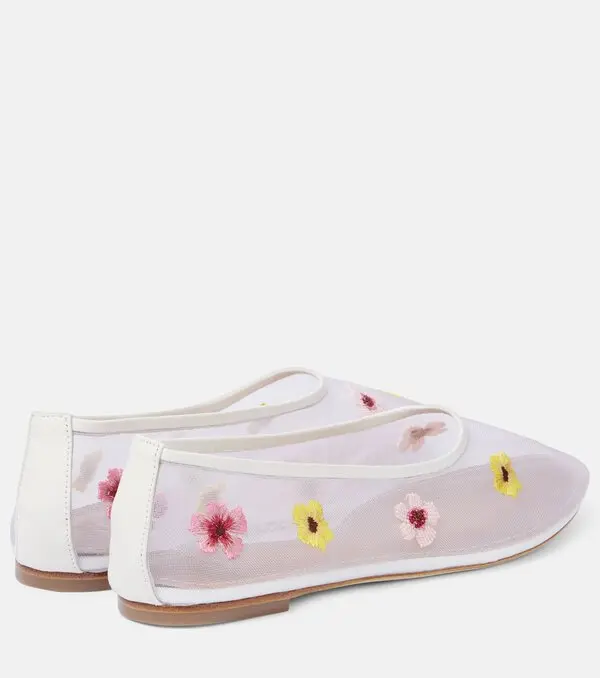 Staud Alba Floral Mesh Ballet Flats