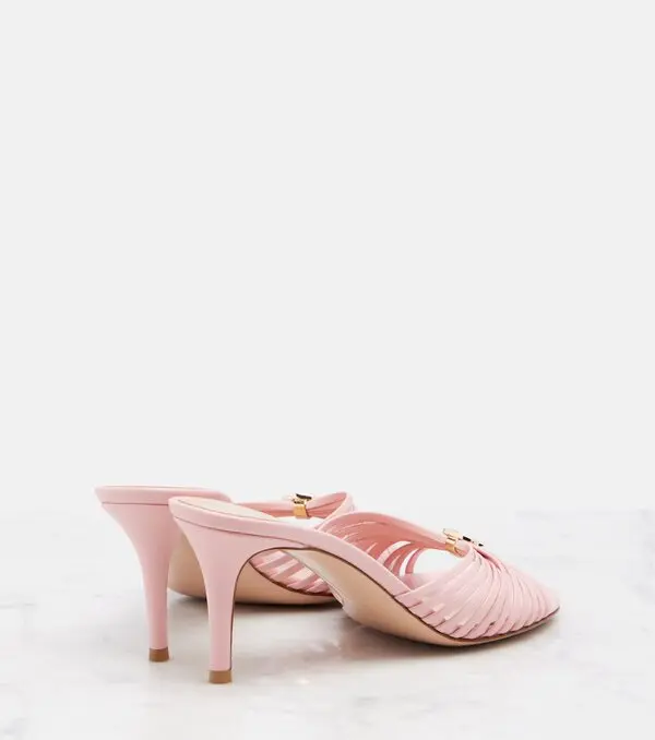 GIANVITO ROSSI Vyna 70 Leather Mules - Pink