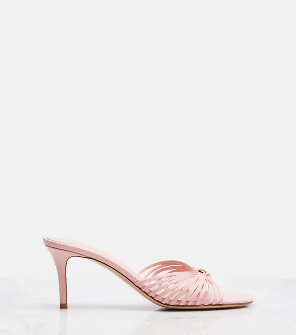 GIANVITO ROSSI Vyna 70 Leather Mules - Pink
