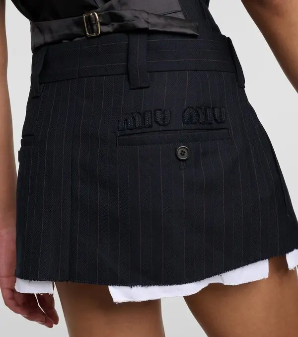 Miu Miu Pinstripe Wool Miniskirt