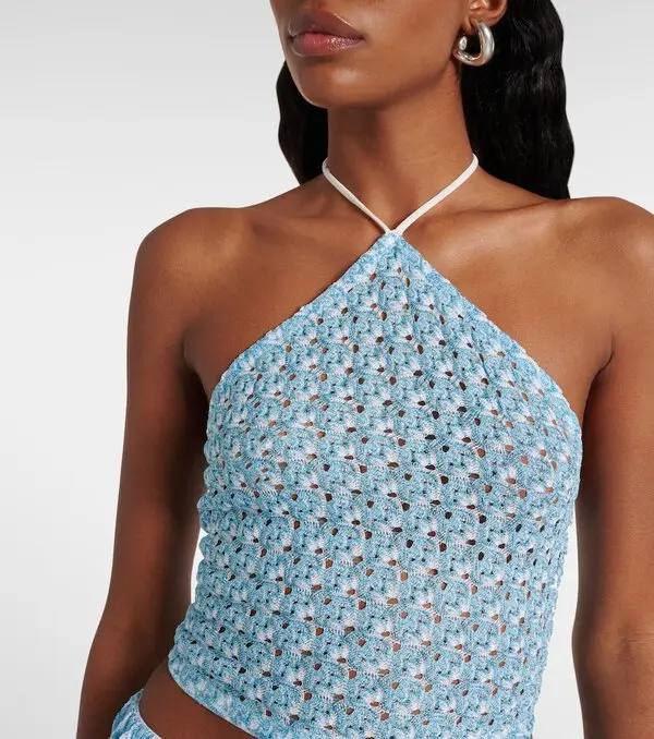 Missoni Crochet Halterneck Top - Blue