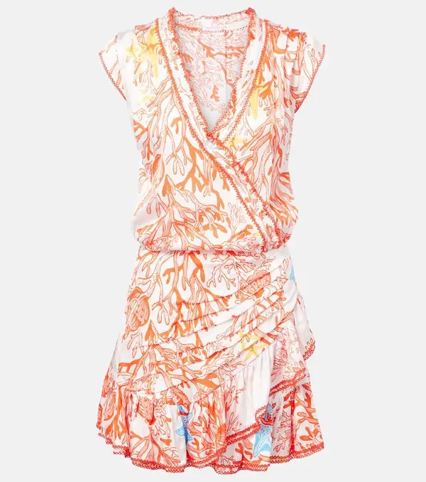 Poupette St Barth Estelle Printed Satin Minidress - Multicoloured