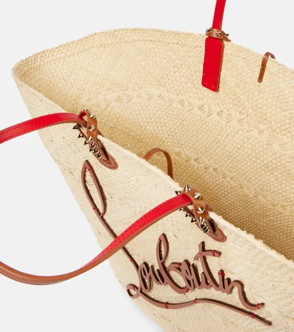 CHRISTIAN LOUBOUTIN Cabata Large Raffia Tote Bag - Beige