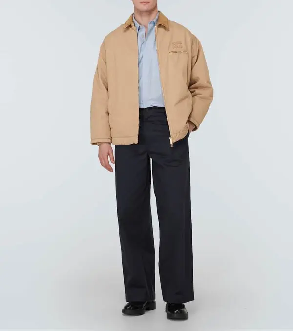 Miu Miu Cotton Gabardine Blouson Jacket - Brown
