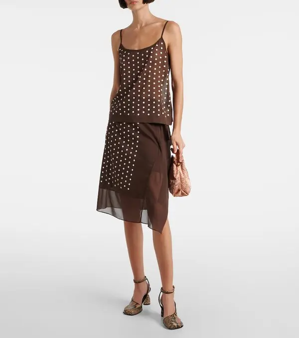 Dries Van Noten Polka Dot Silk-blend Tank Top