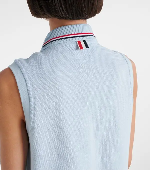 Thom Browne Sleeveless Cotton Polo Shirt