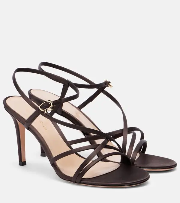 GIANVITO ROSSI Strappy 85 Satin Sandals - Brown