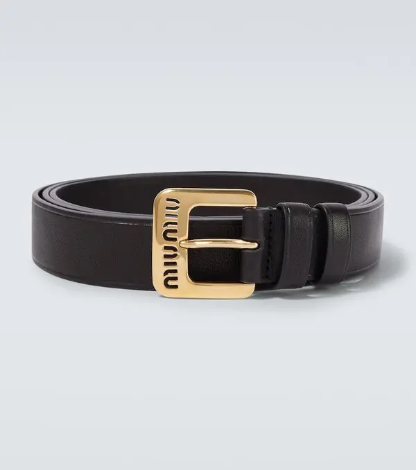 Miu Miu Leather Belt - Black