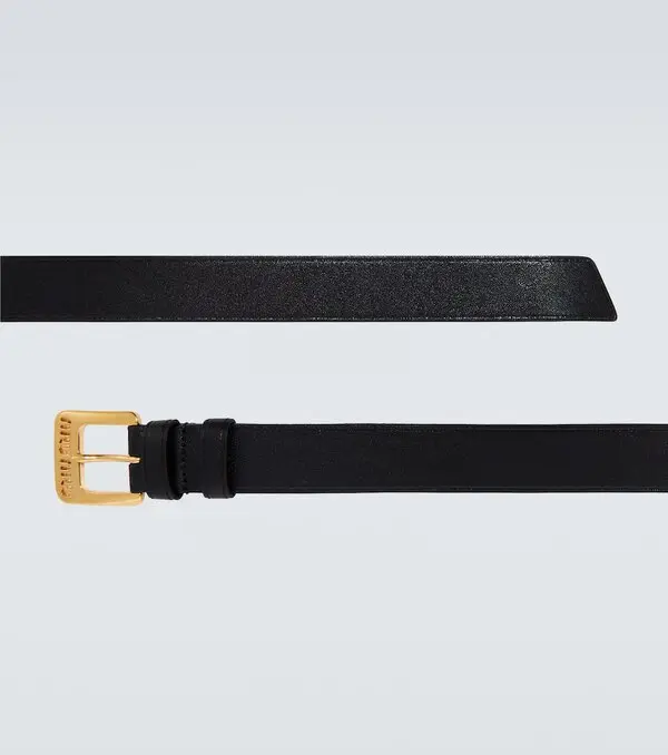 Miu Miu Leather Belt With Buckle Fastening - Black