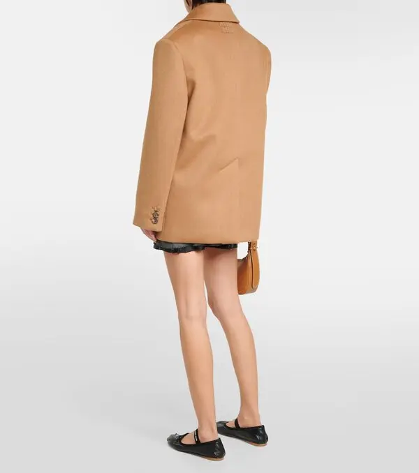 Miu Miu Double-breasted Camel Hair Jacket