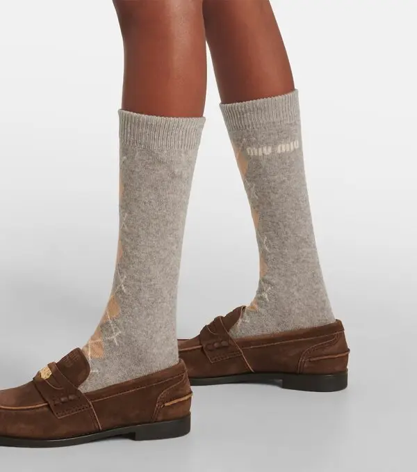 Miu Miu Wool And Cashmere-blend Knee High Socks