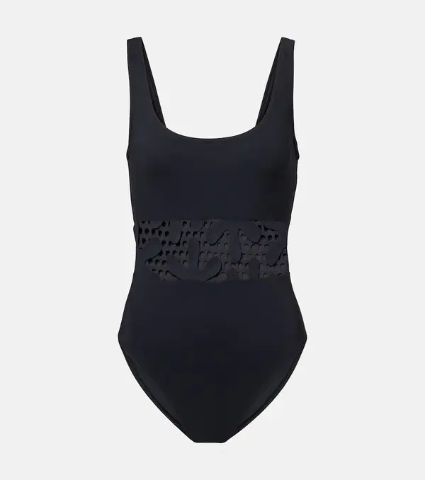 KARLA COLLETTO Floral Cutout Swimsuit - Black