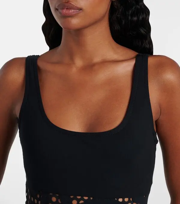KARLA COLLETTO Floral Cutout Swimsuit - Black