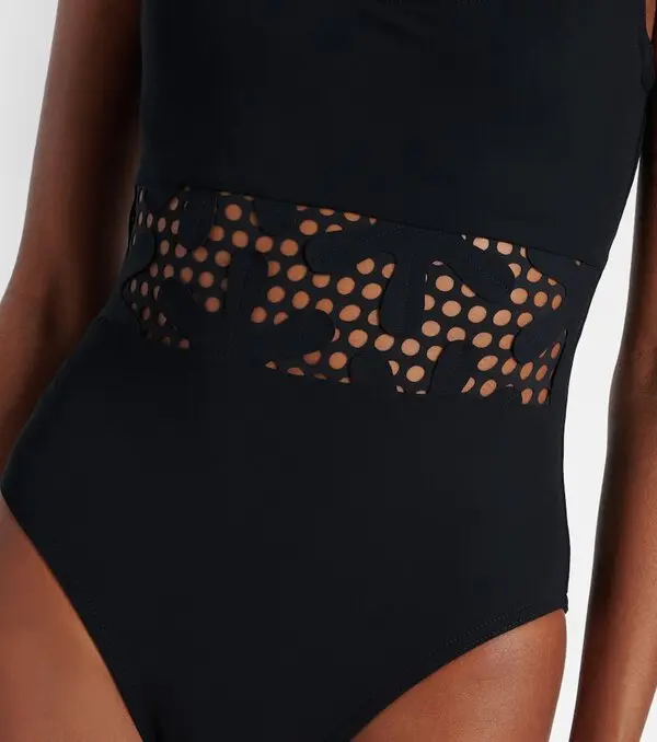 KARLA COLLETTO Floral Cutout Swimsuit - Black