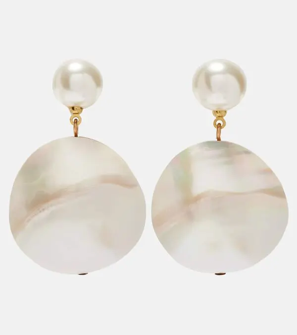 JENNIFER BEHR Nerine Mother-of-pearl Drop Earrings - White